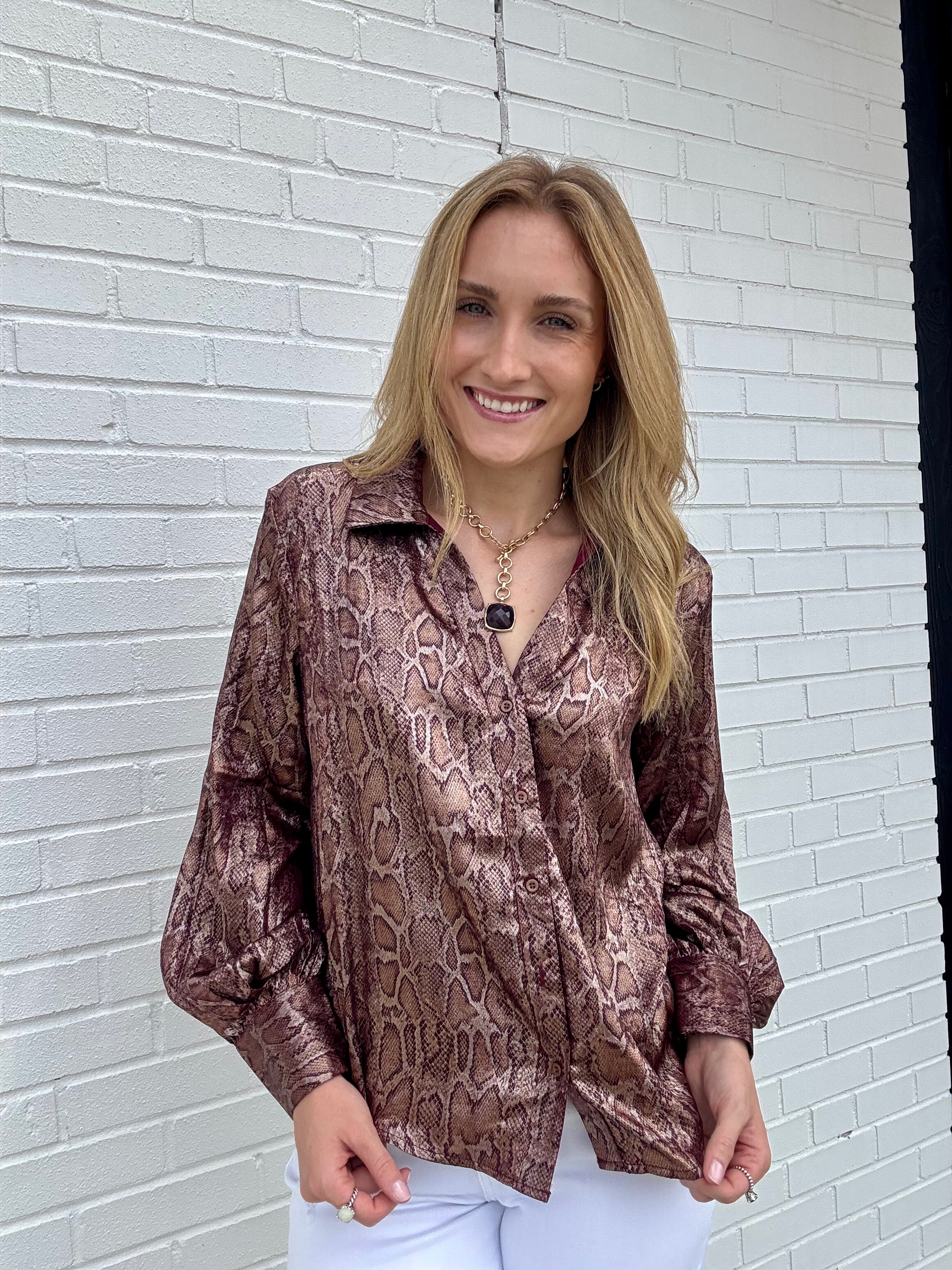 Satin Snake Top – Gibson Girl Boutique